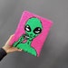 Smoking Alien Mini Wall Rug, Alien With Cigarette, Alien Punch Rug ...