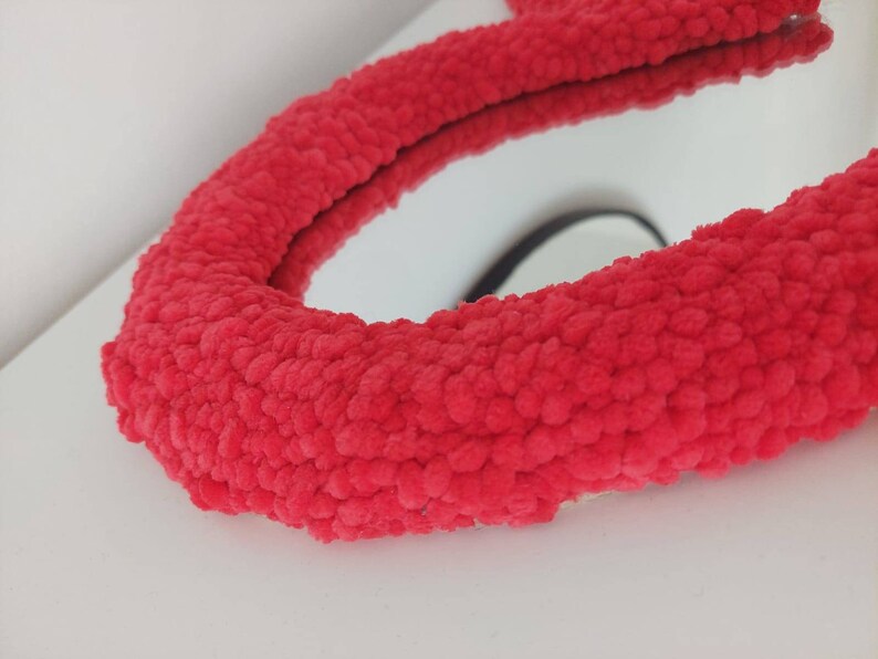 Heart Tufted Wall Mirror Red Heart Punch Needle Rug Mirror | Etsy