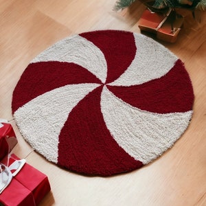 Lollipop Candy Rug, Hand Tufted Xmas Rugs, Christmas Shaped Rug ...