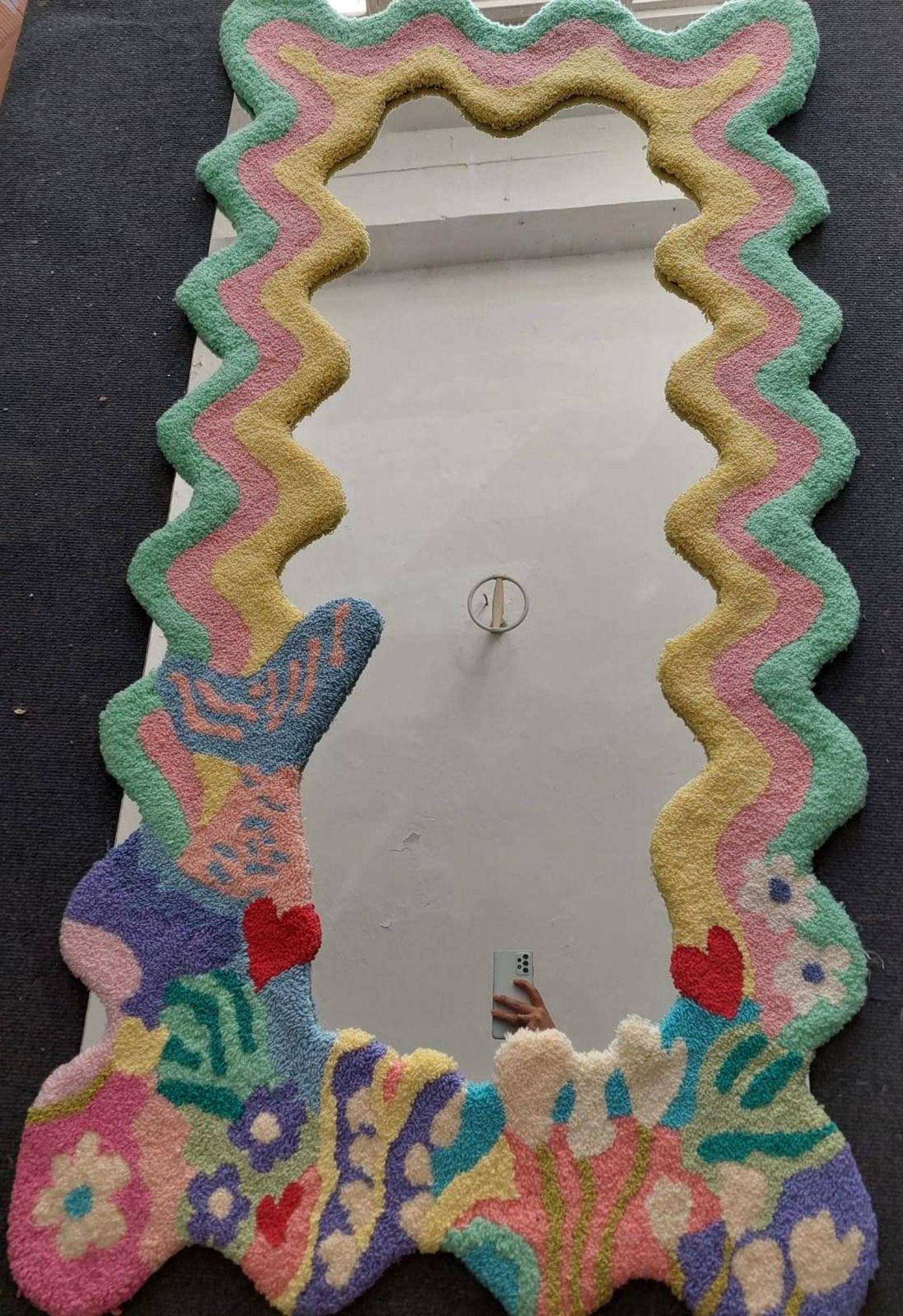 51 Full Length Multicolor Tufted Rug Mirror Tufted Wavy - Etsy