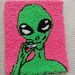Smoking Alien Mini Wall Rug Alien With Cigarette Alien Punch - Etsy