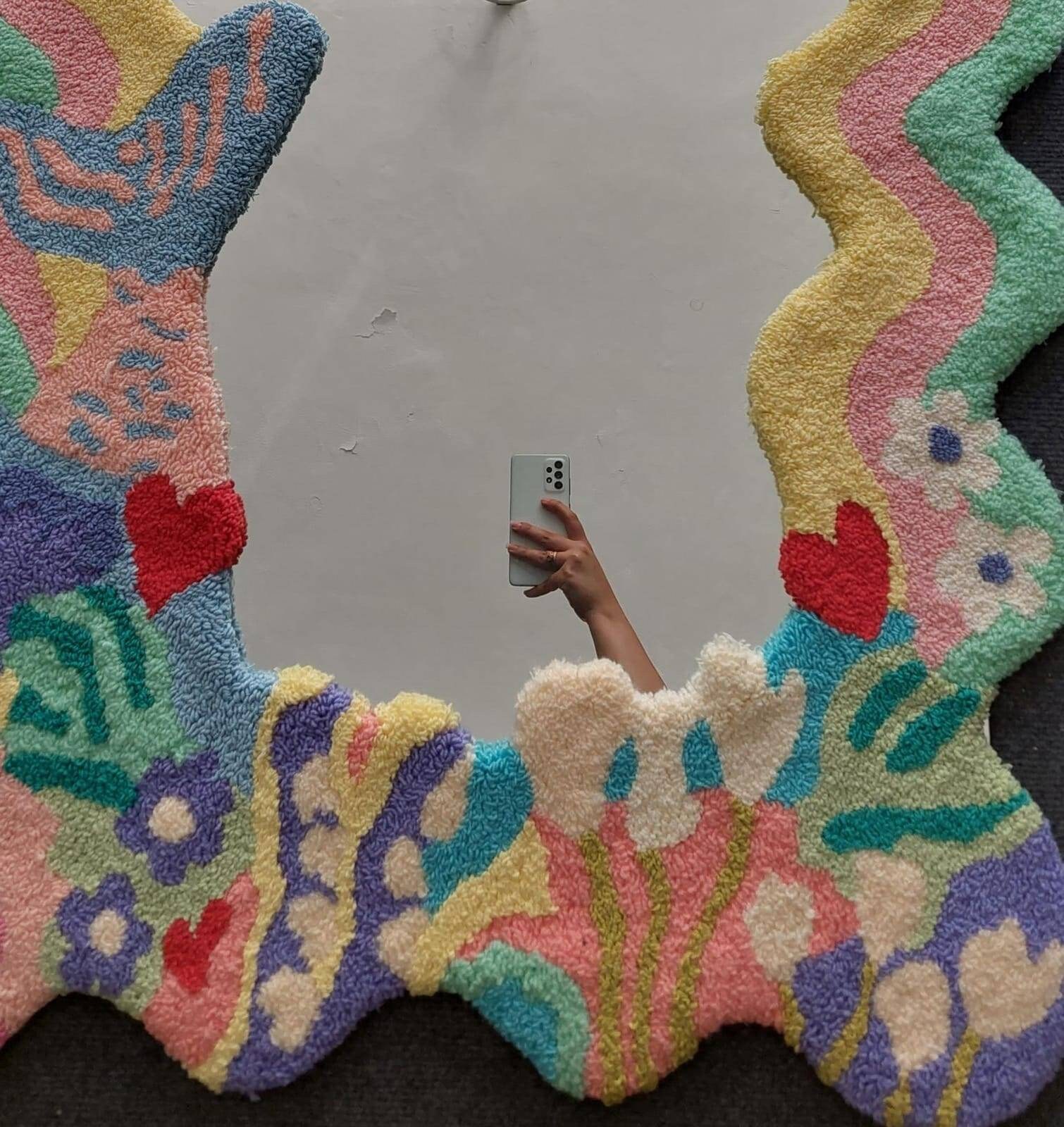 51 Full Length Multicolor Tufted Rug Mirror Tufted Wavy - Etsy