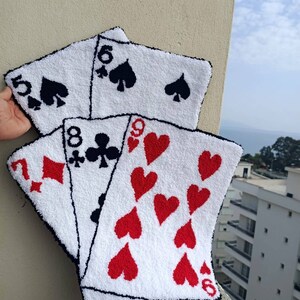 Customizable Playing Cards Rug, Punch Needle Play Room Rug, Tufted ...