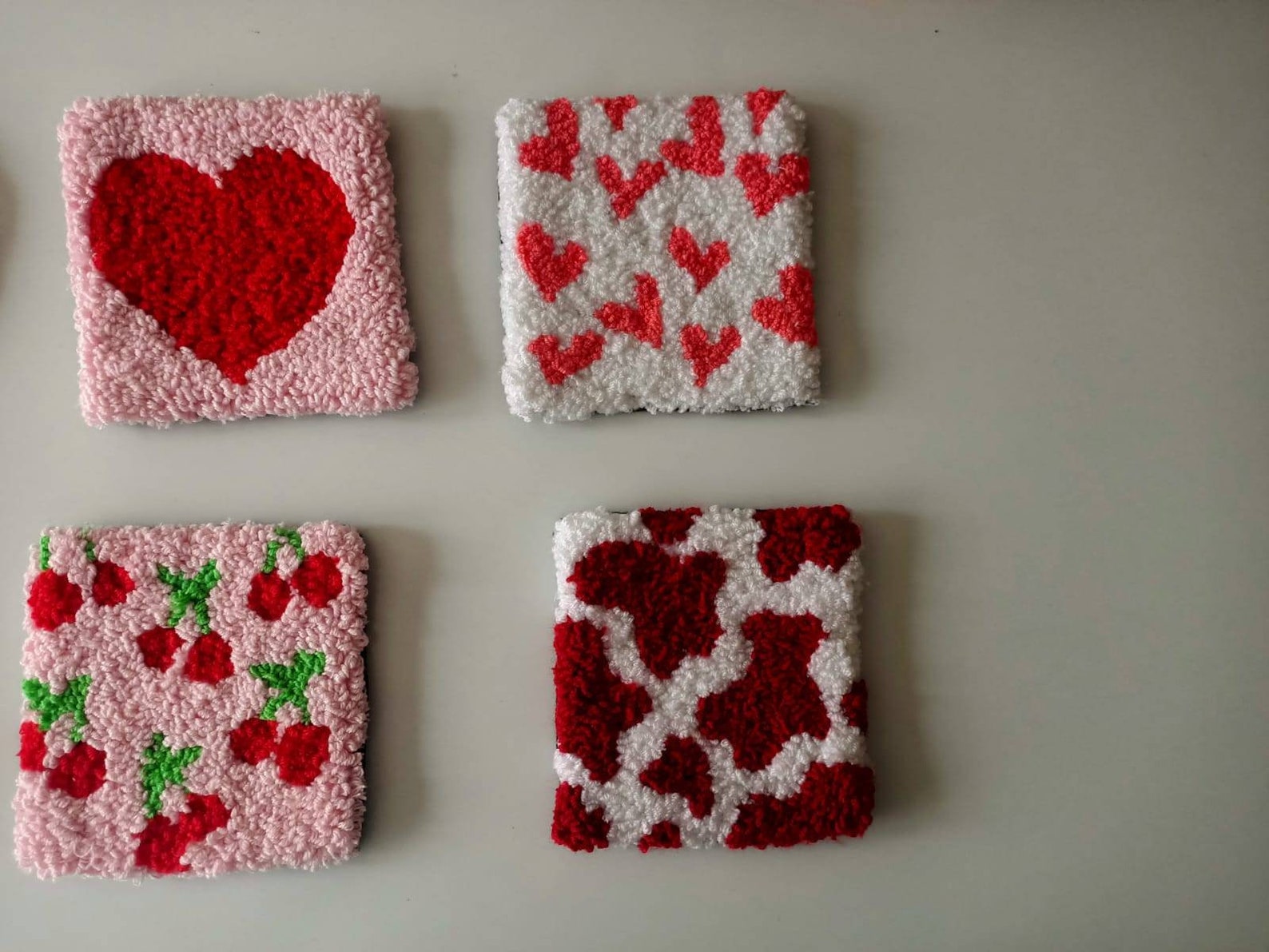 Punch Needle Heart Tufted Coaster Heart Shaped Jewelry Candle | Etsy