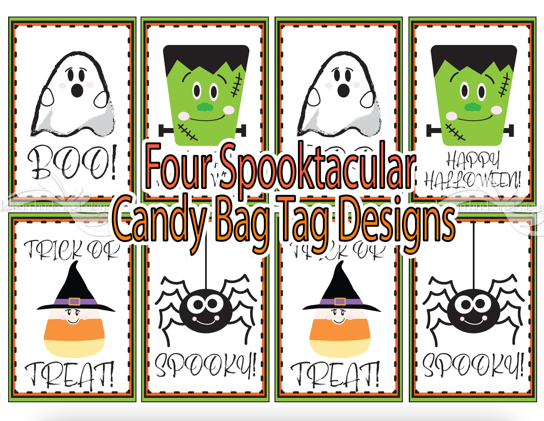 INSTANT DOWNLOAD Halloween Candy Bag Tags Digital Download Ready to ...