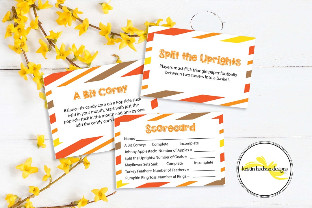 Thanksgiving Minute to Win It Game Cards, Holiday Party (PDF) - Etsy