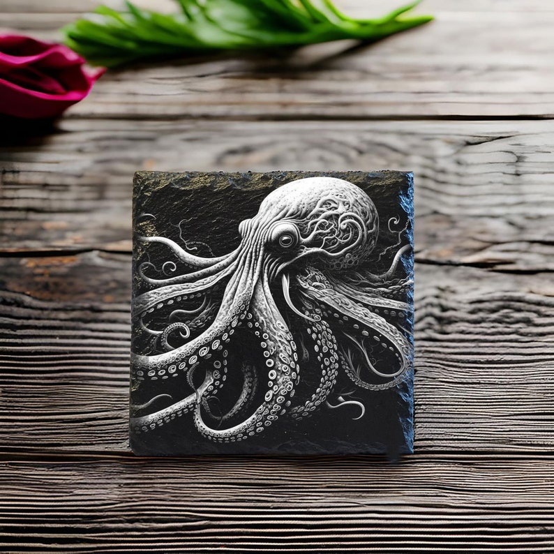 Octopus, Slate Engraving, Laser File, Coaster Etching, American ...