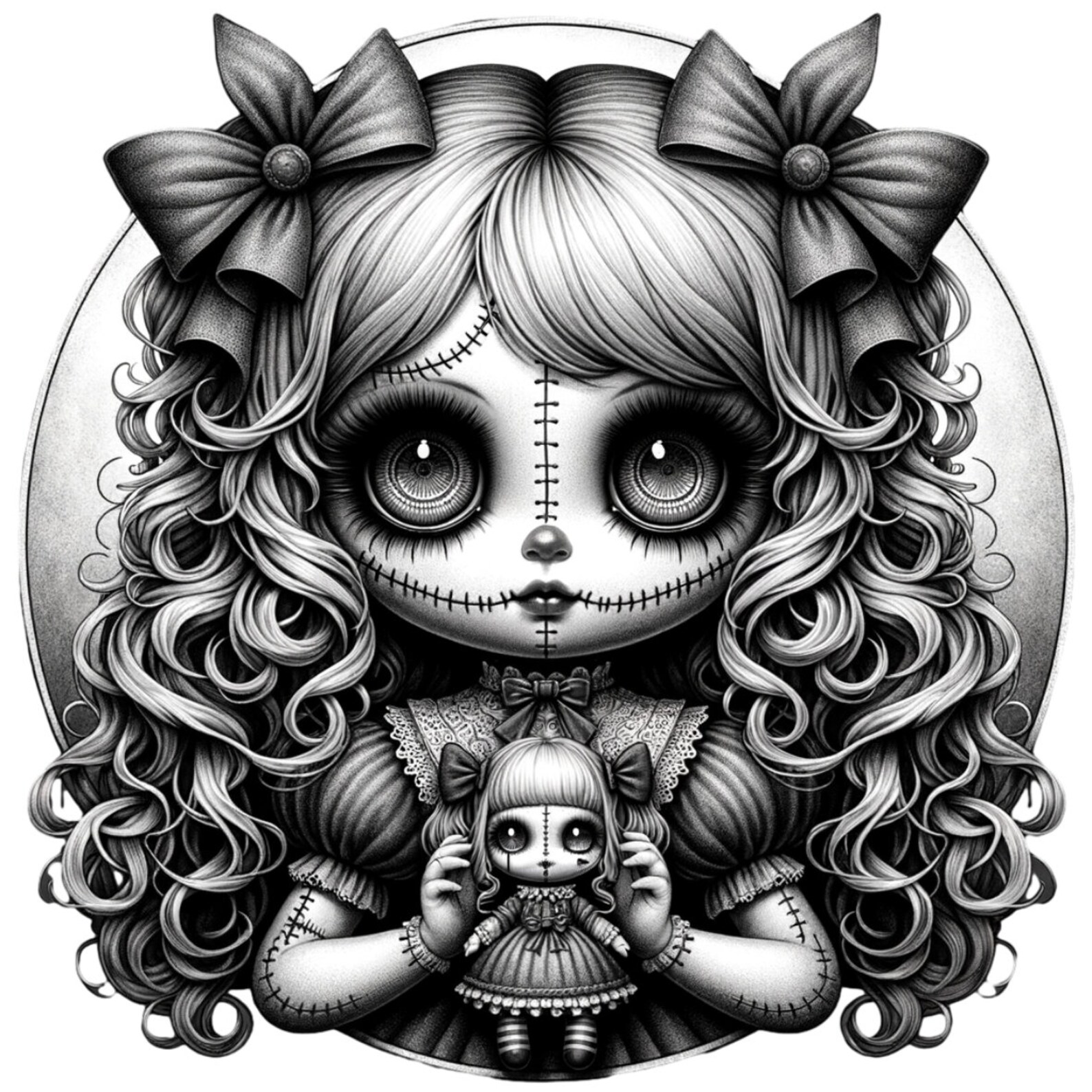 Evil Doll 2, Wood Engraving, Laser File, Coaster Etching, Lightburn ...