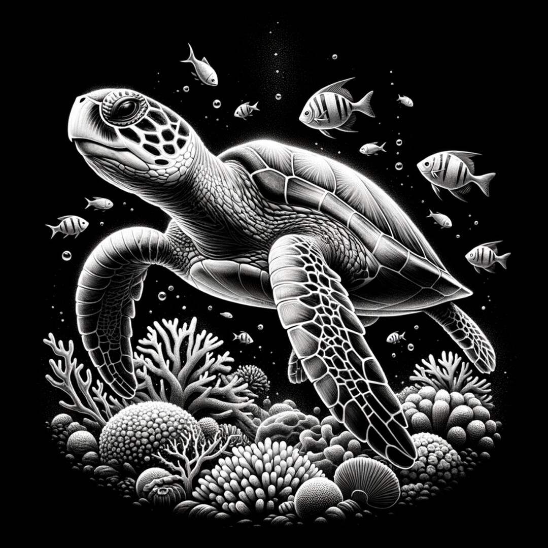 Sea Turtle 1, Slate Engraving, Laser File, Coaster Etching, American ...