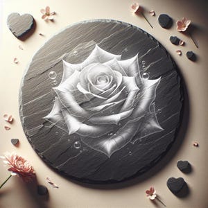 Rose 1, Laser PNG, Slate Engraving, Laser File, Coaster Etching ...