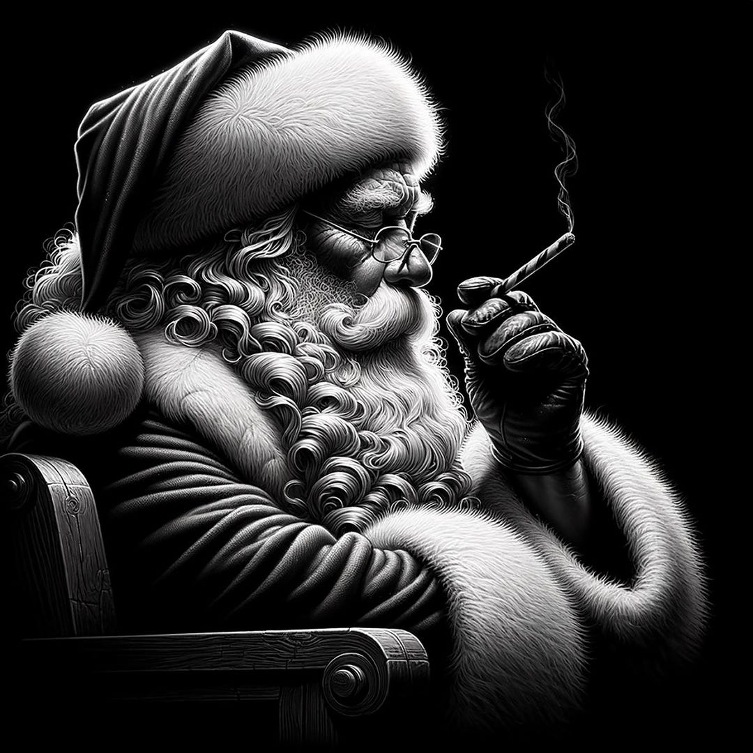 Smoking Santa Claus Laser Engraving PNG File, Coaster Etching - Etsy