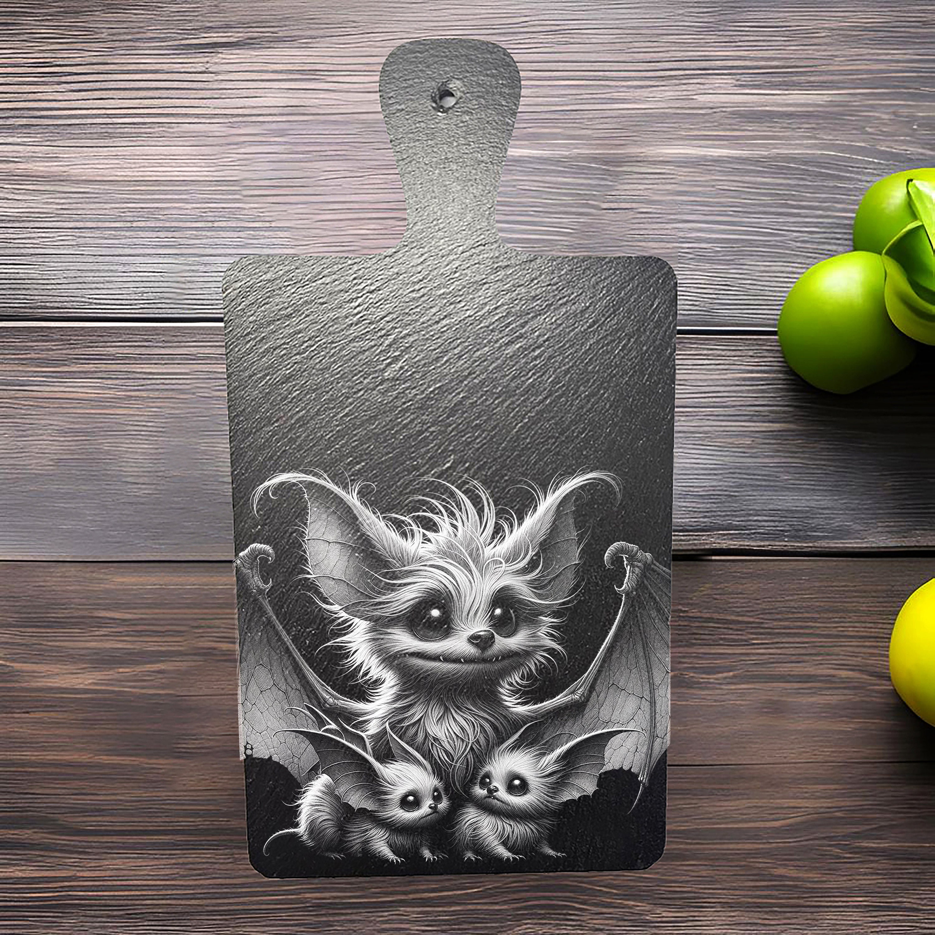 Bat Family, Slate Engraving, Laser File, Coaster Etching, American ...