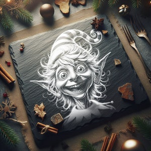 Crazy Elf 2, Laser PNG, Slate Engraving, Laser File, Coaster Etching ...