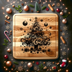 Christmas Tree 5, Wood Engraving, Laser File, Coaster Etching ...