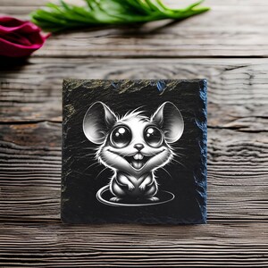 Crazy Mouse, Slate Engraving, Laser File, Coaster Etching, American ...