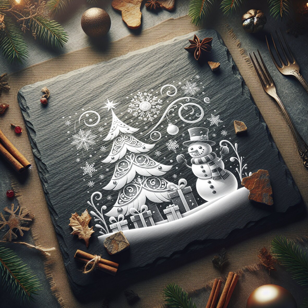 Christmas Tree 1, Laser PNG, Slate Engraving, Laser File, Coaster ...