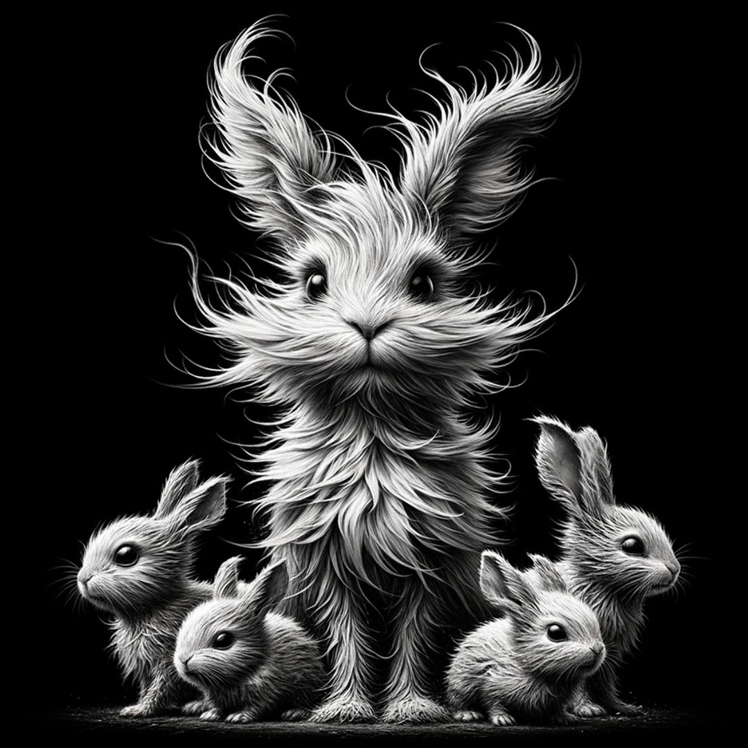 Rabbit Family, Slate Engraving, Laser File, Coaster Etching, American ...