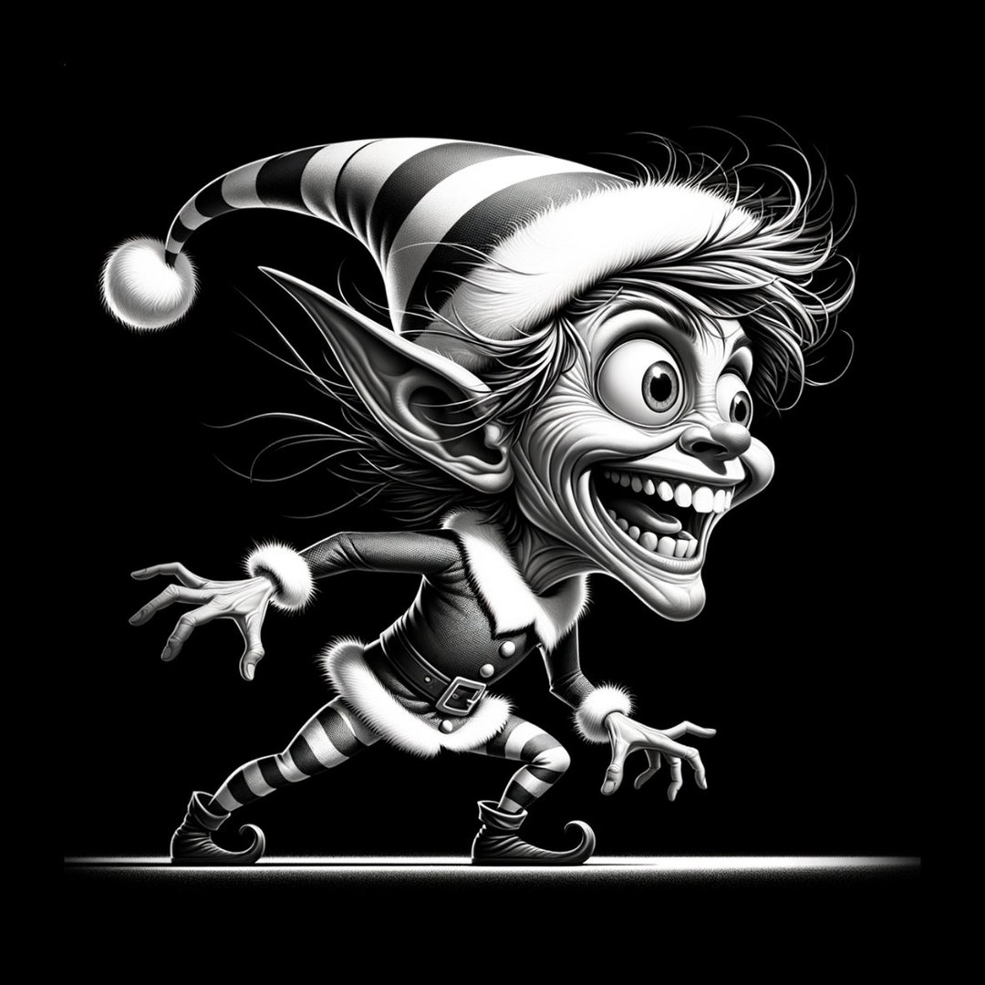 Crazy Elf 1, Laser PNG, Slate Engraving, Laser File, Coaster Etching ...