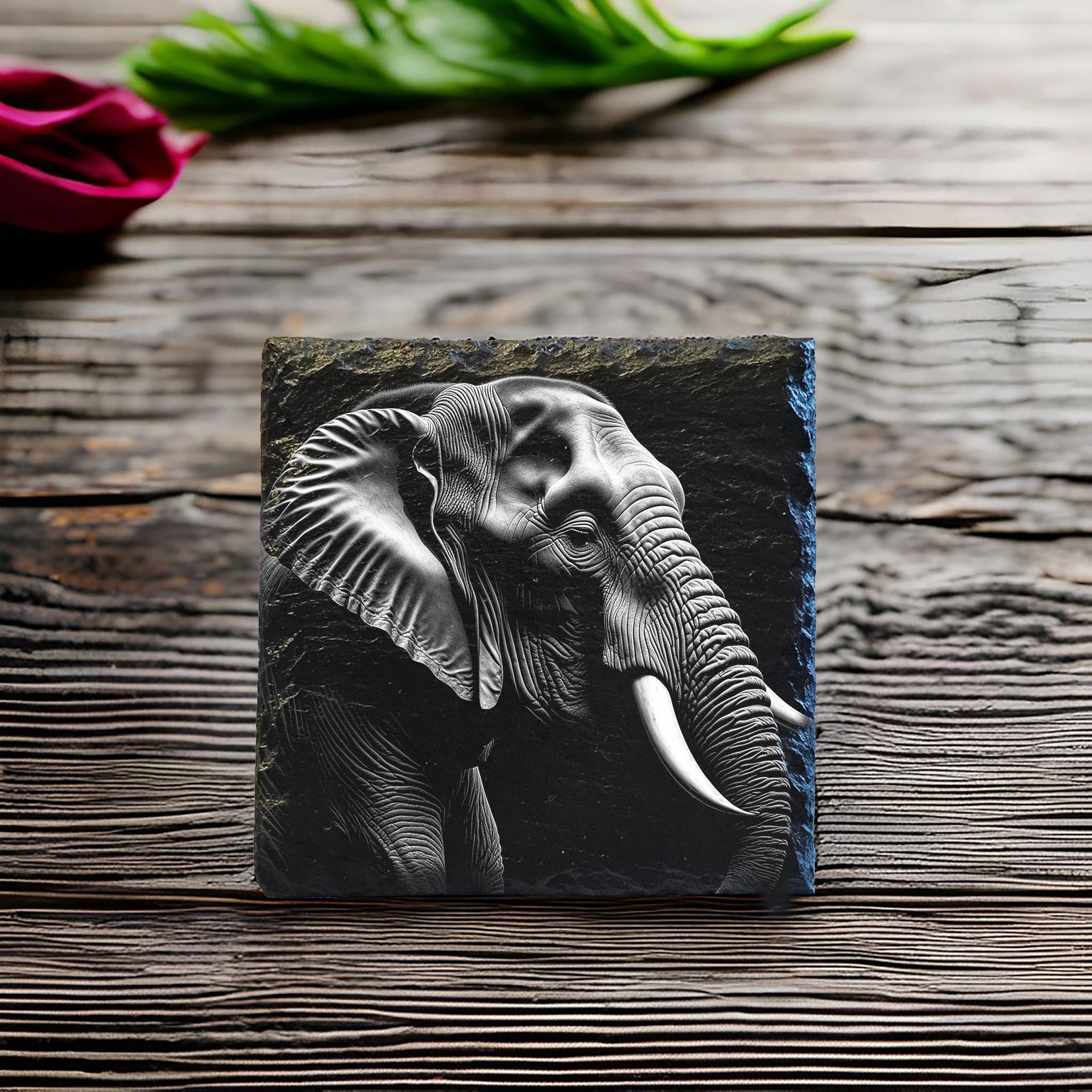 Elephant, Slate Engraving, Laser File, Coaster Etching, American ...