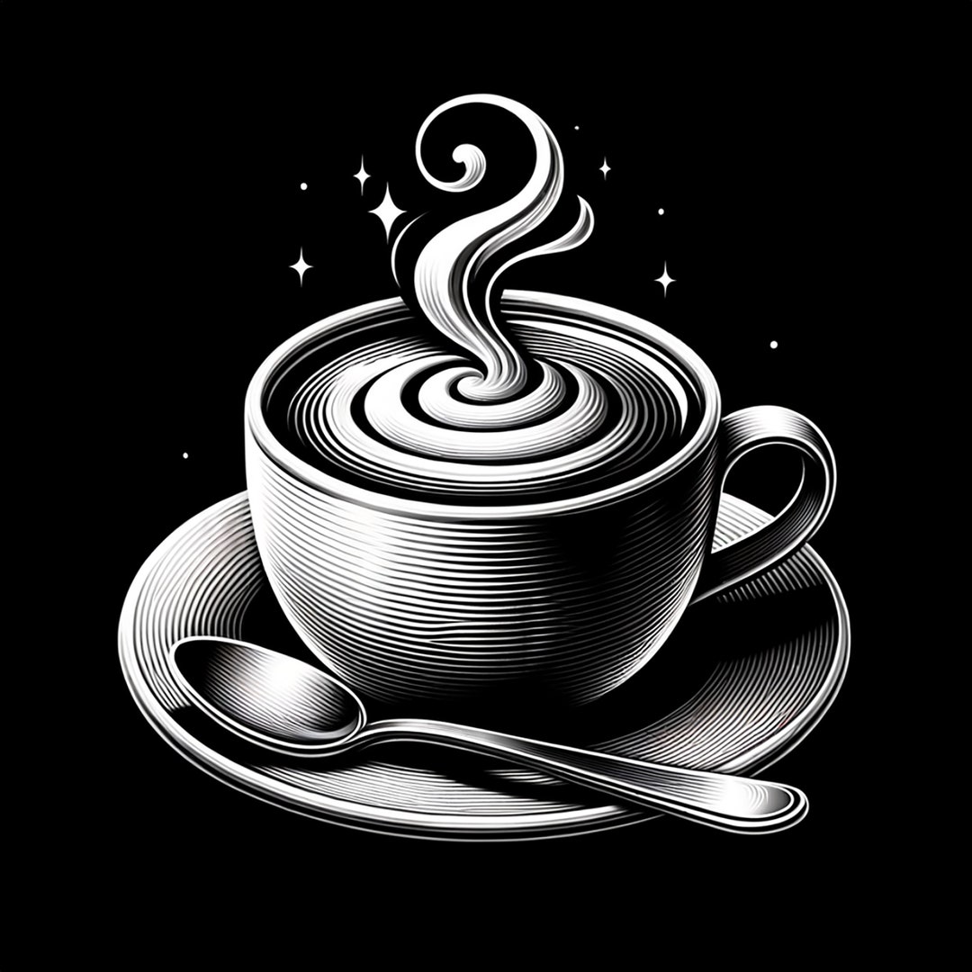 Coffee Cup 1, Slate Engraving Design, Laser File, Coaster Etching ...