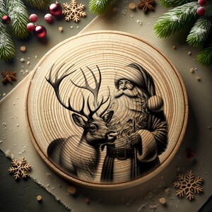 Santa Clause 30, Wood Engraving, Laser File, Coaster Etching, Lightburn ...
