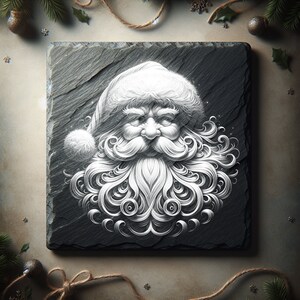 Santa Clause 43, Laser PNG, Slate Engraving, Laser File, Coaster ...