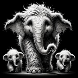 Elephant Family 5, Slate Engraving, File, Coaster Etching, American ...