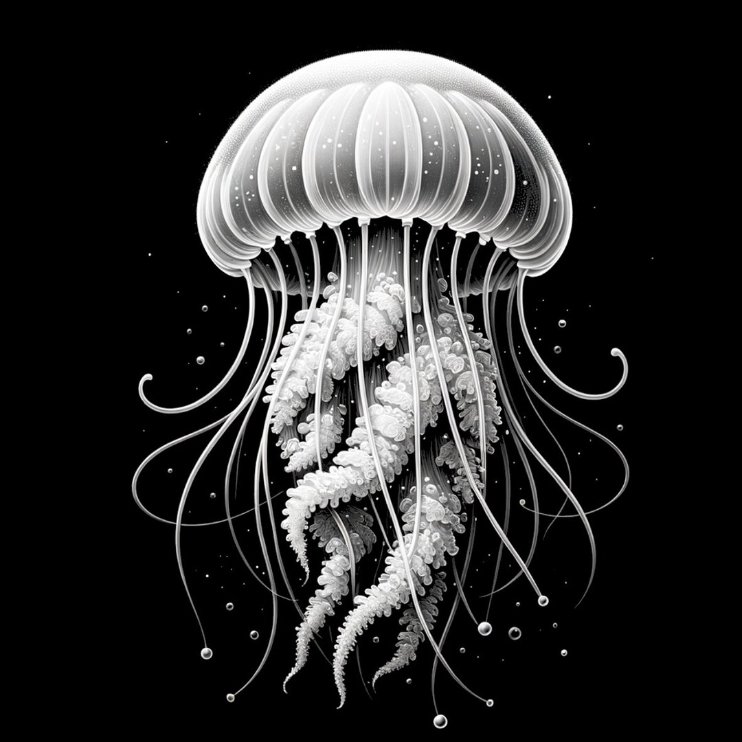 Jelly Fish, Laser PNG, Slate Engraving, Laser File, Coaster Etching ...