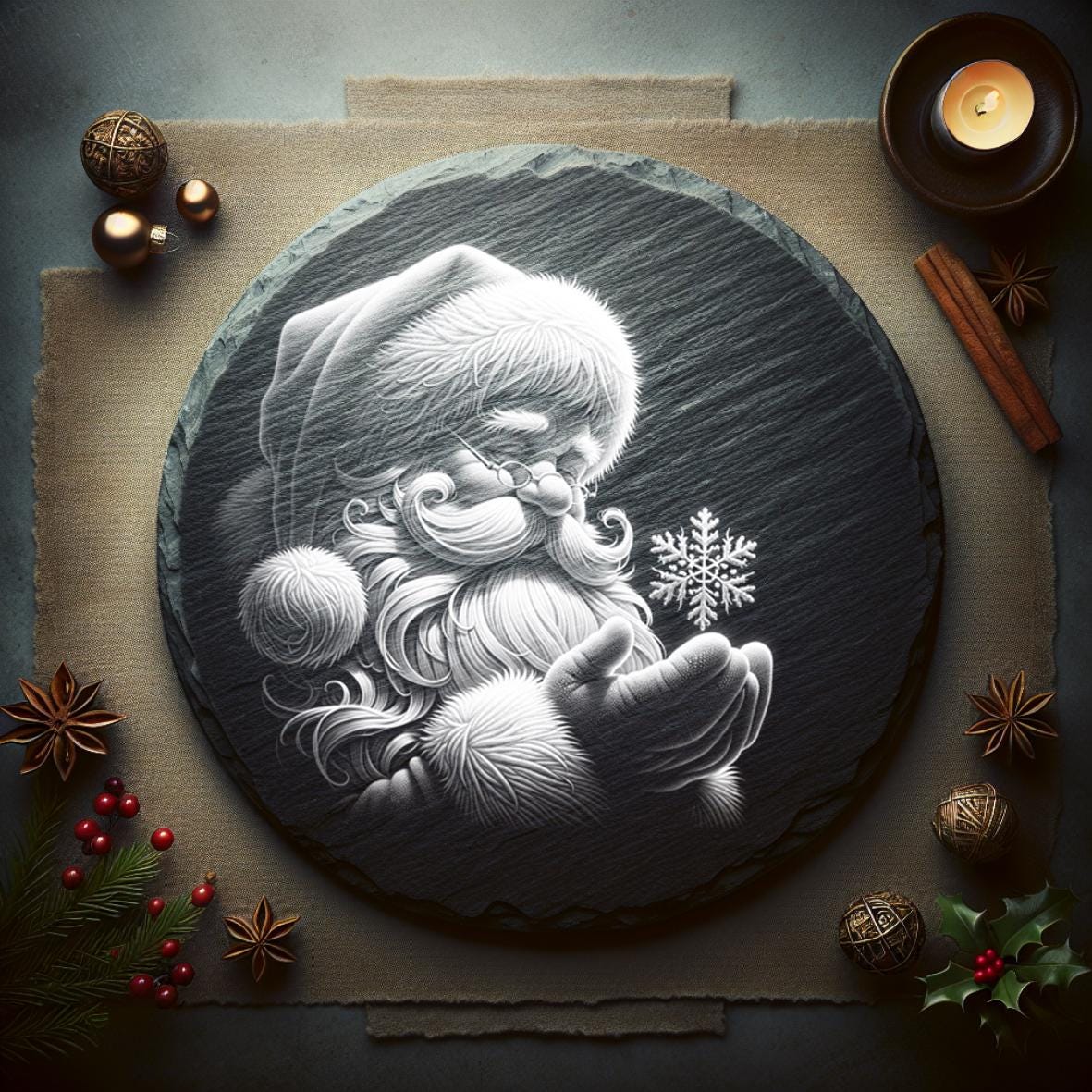 Santa Clause 48, Laser PNG, Slate Engraving, Laser File, Coaster ...