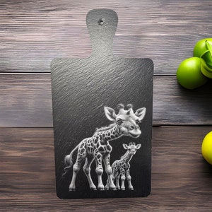 Giraffe Family 1, Slate Engraving, File, Coaster Etching, American ...