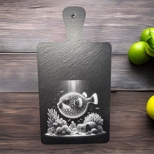 Puffer Fish, Slate Engraving, Laser File, Coaster Etching, American ...