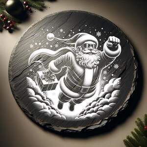 Santa Clause 51, Laser PNG, Slate Engraving, Laser File, Coaster ...
