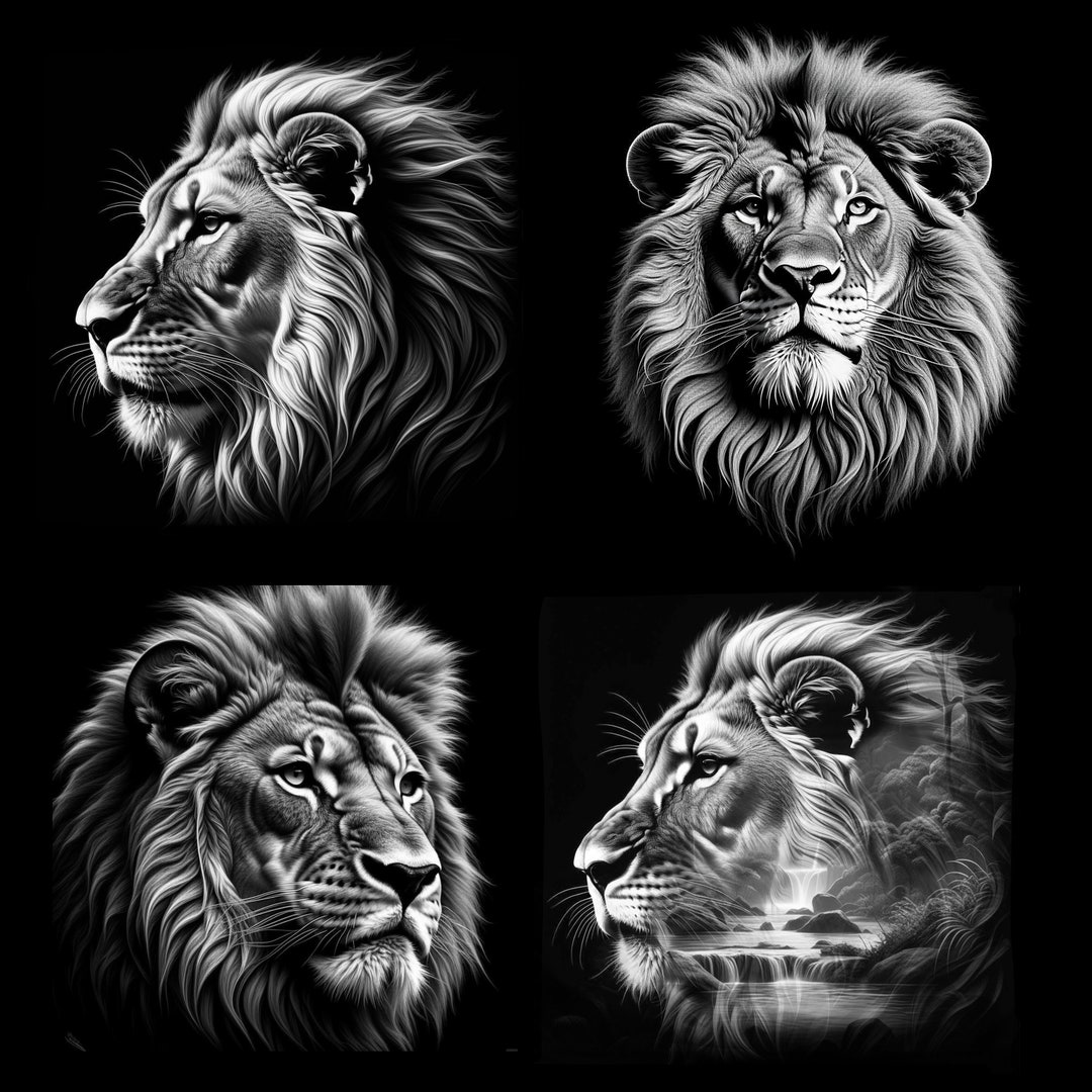 Lion Bundle, Slate Engraving,laser File, Coaster Etching, American ...