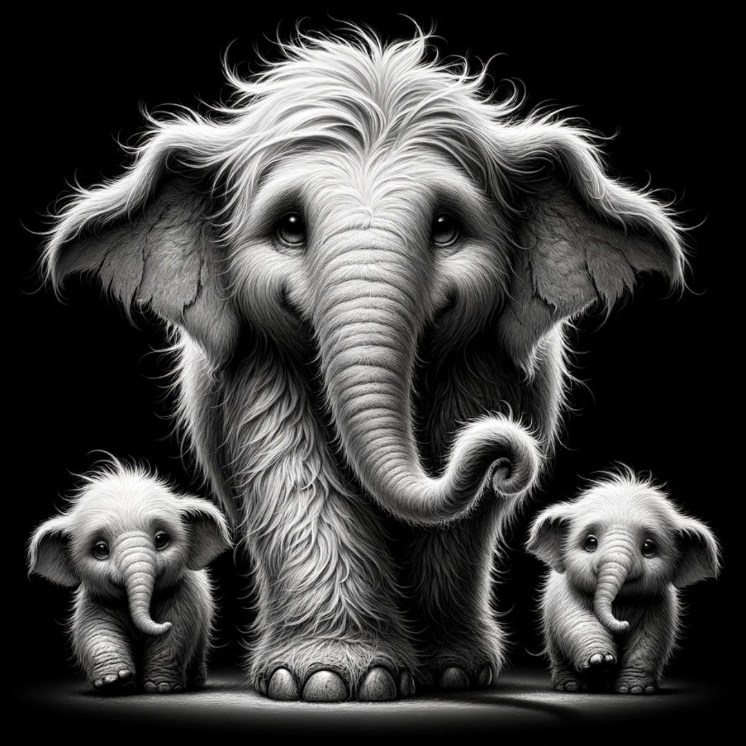 Elephant Family 5, Slate Engraving, File, Coaster Etching, American ...