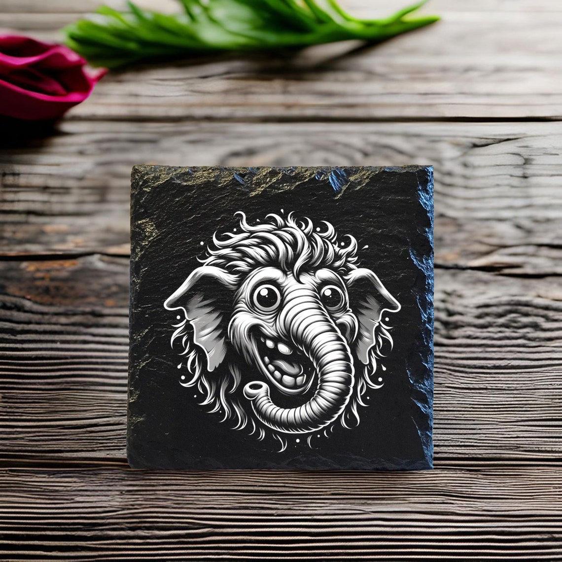 Elephant 2, Slate Engraving, Laser File, Coaster Etching, American ...