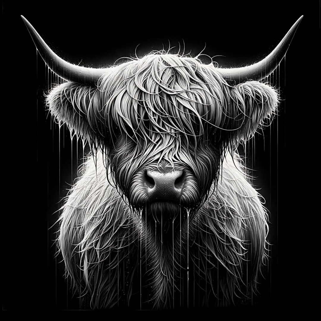 Highland Cow Rain, Slate Engraving, Laser File, Coaster Etching ...