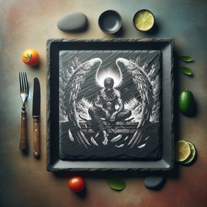 Fallen Angel 1, Slate Engraving, File,coaster Etching, American ...