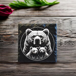 Bear Family 1,slate Engraving, Laser File, Coaster Etching, American ...
