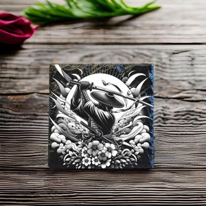Samurai 2, Slate Engraving, Laser File, Coaster Etching, American ...