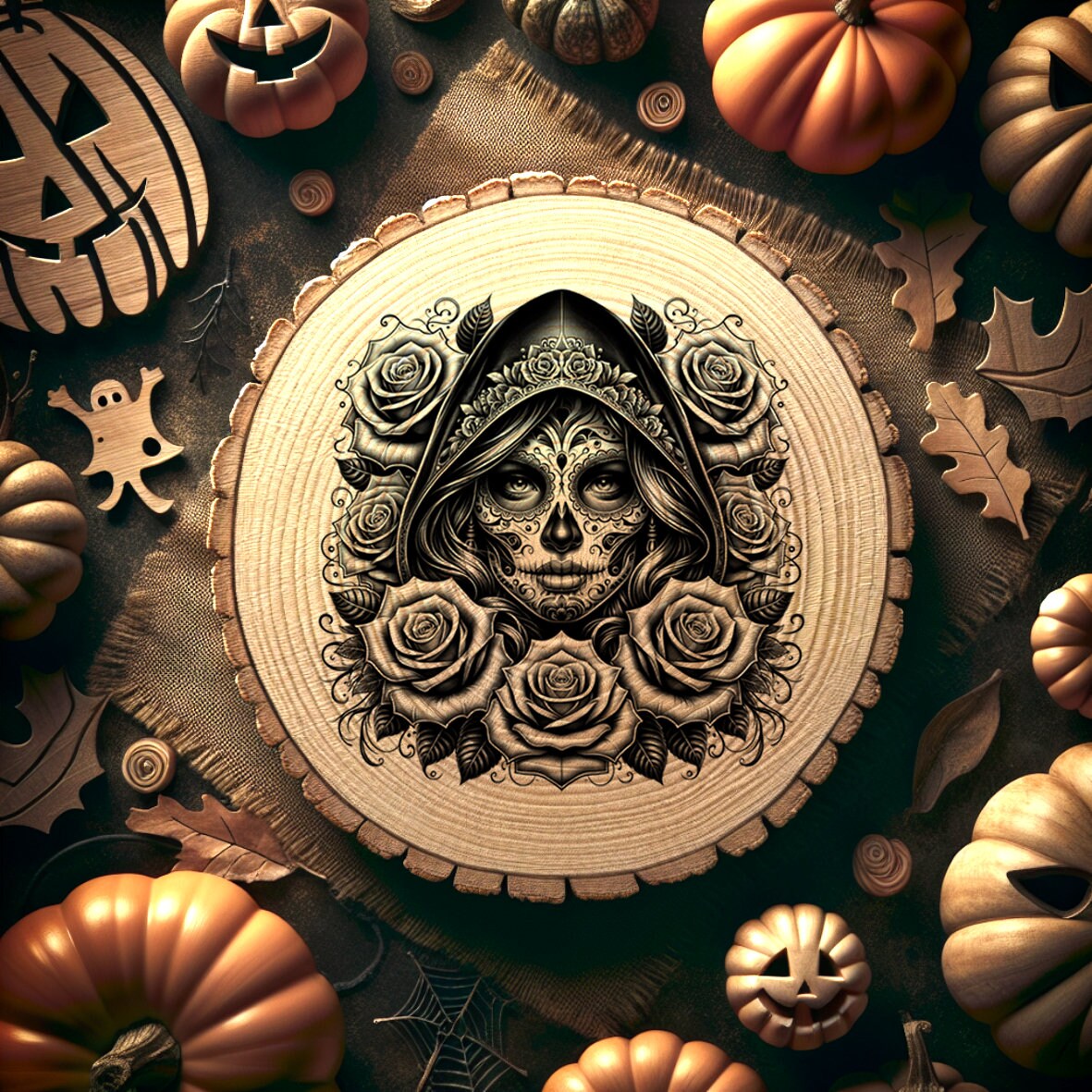 Bruja Witch 1, Wood Engraving, Laser File, Coaster Etching, Lightburn ...