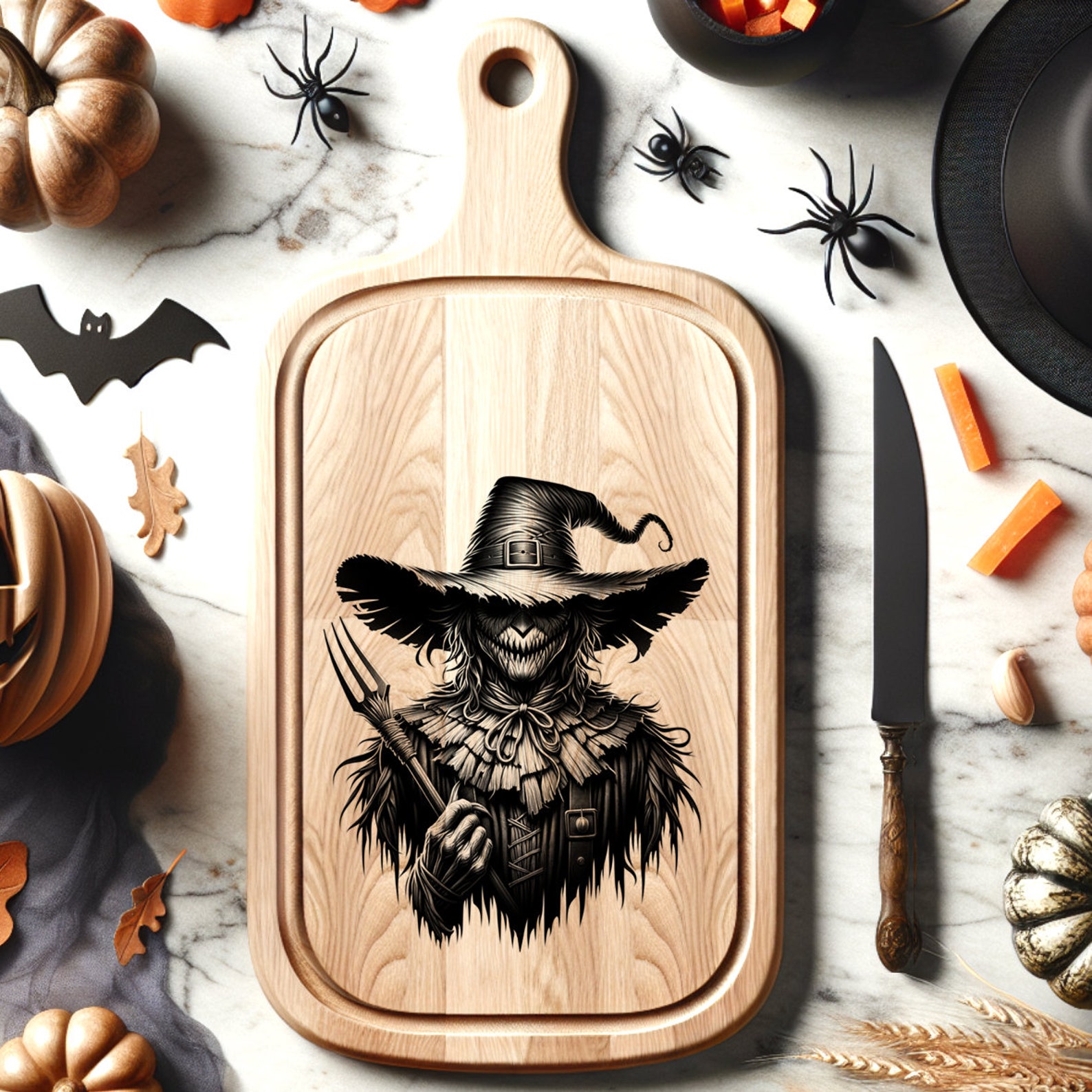 Evil Scarecrow 1, Wood Engraving, Laser File, Coaster Etching ...
