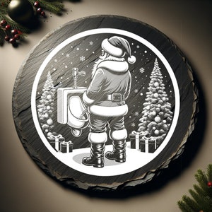 Santa Clause 12, Laser PNG, Slate Engraving, Laser File, Coaster ...