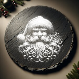 Santa Clause 43, Laser PNG, Slate Engraving, Laser File, Coaster ...