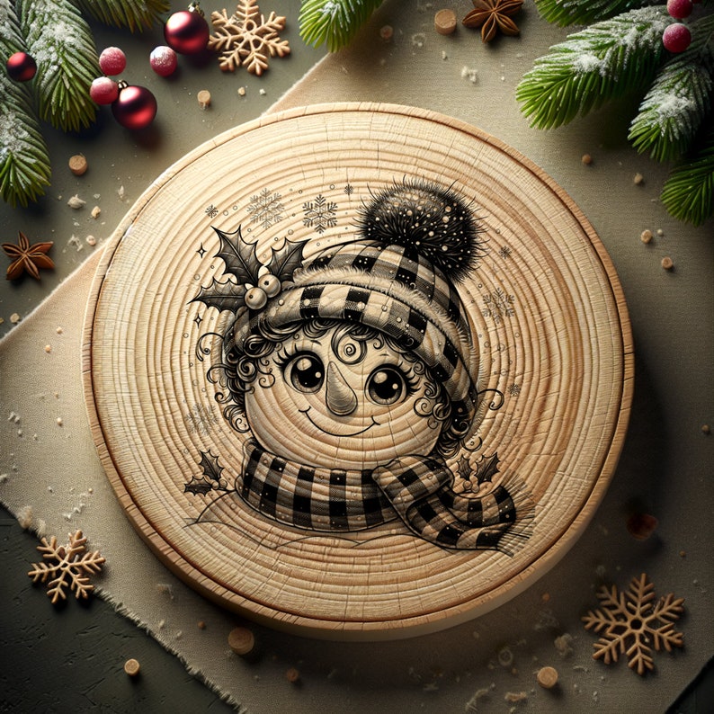 Snowman Laser Engraving File, Coaster Etching (digital Download) - Etsy