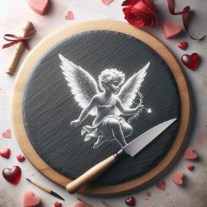 Cupid Laser Engraving PNG File, Slate Coaster Etching (digital Download ...
