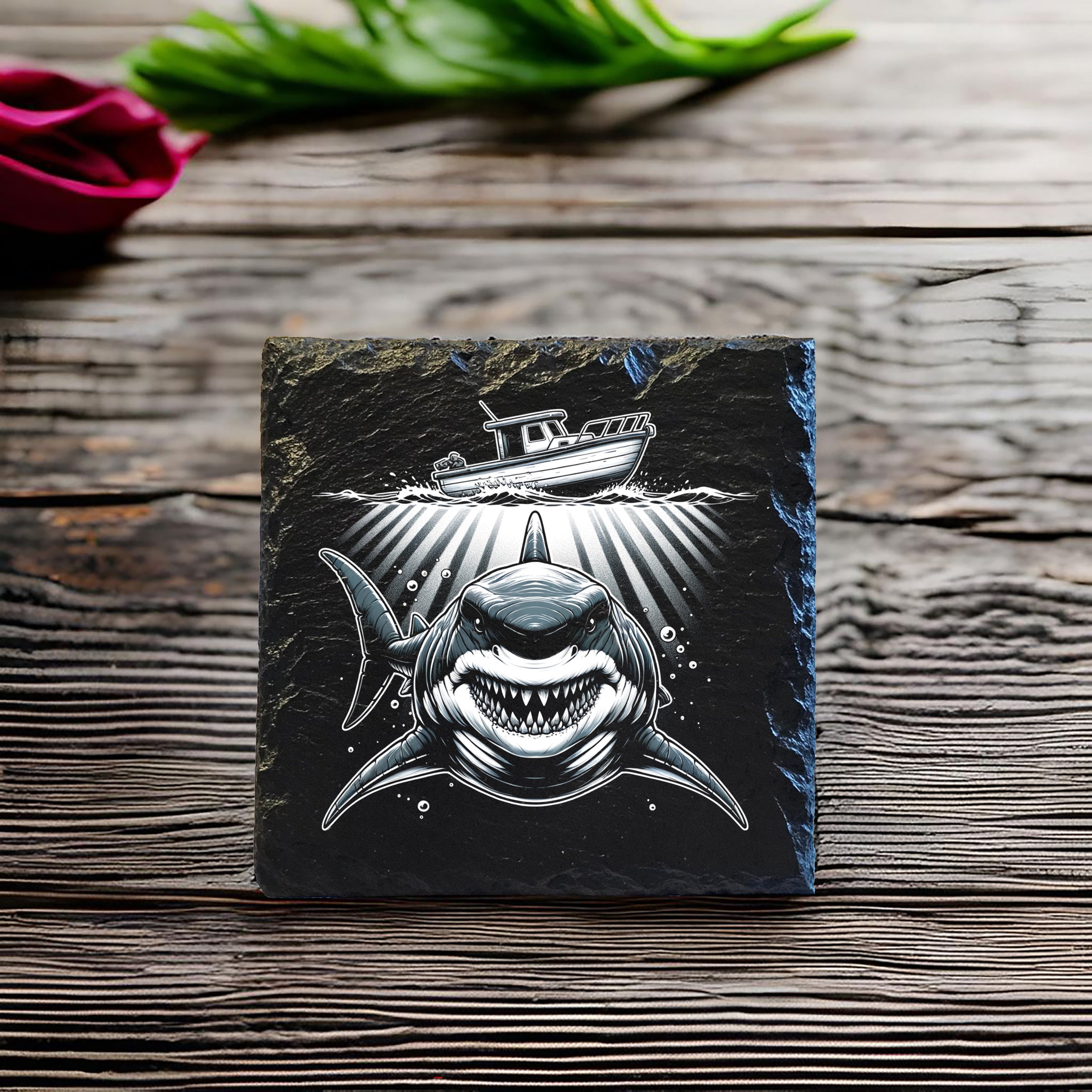 Shark 1, Slate Engraving, Laser File, Coaster Etching, American ...