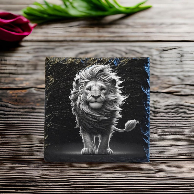 WF Lion, Slate Engraving, Laser Cut File, Coaster Etching, American ...