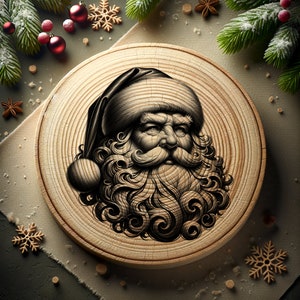 Santa Clause 2, Wood Engraving, Laser File, Coaster Etching, Lightburn ...