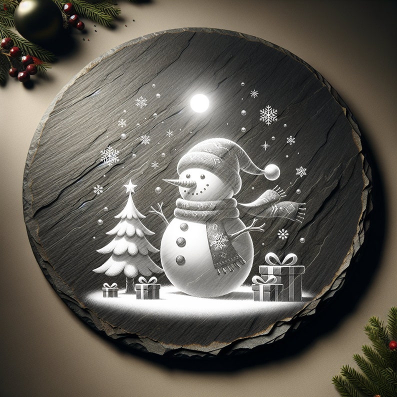 Snowman Laser Engraving File, Christmas Festive Design (PNG) - Etsy