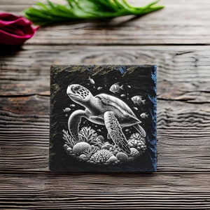 Sea Turtle 1, Slate Engraving, Laser File, Coaster Etching, American ...